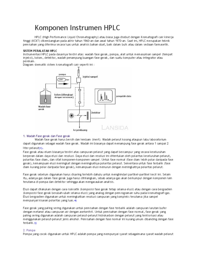 Komponen Utama Instrumen HPLC | PDF