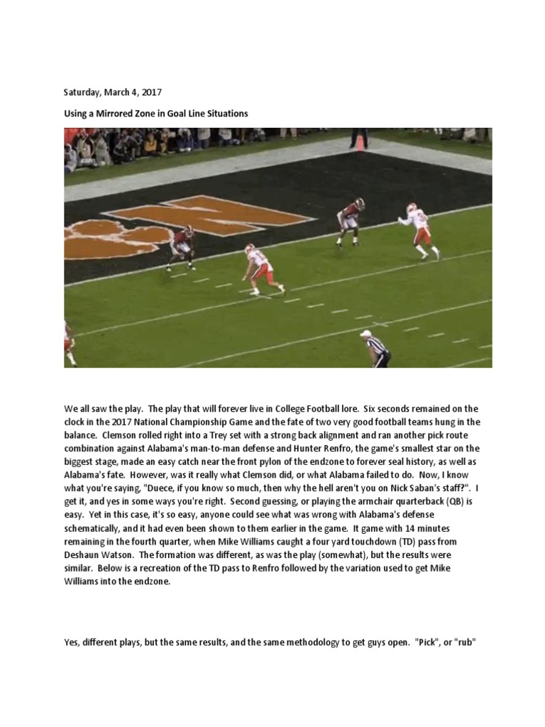 Mirrored Zone Coverage | PDF | Ball Games | American Football
