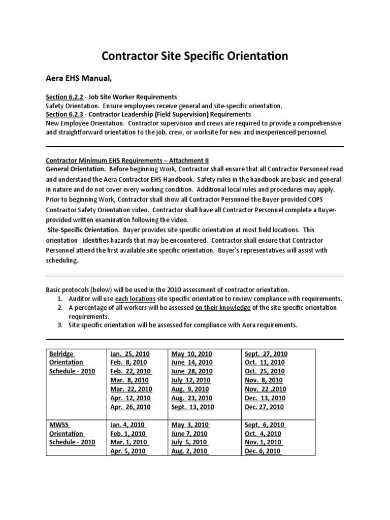 Contractor Safety Orientation Guide | PDF | Business