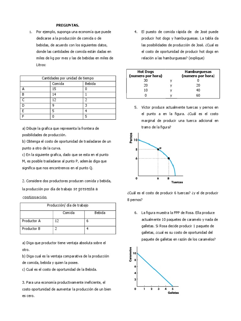 Guía Ejercicios-1 | PDF | Costo de oportunidad | Bienes Guía Ejercicios-1 | PDF | Costo de oportunidad | Bienes