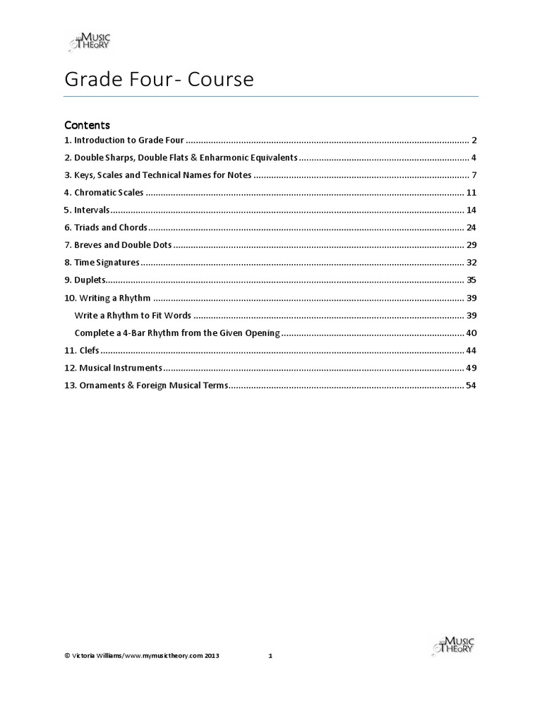 Grade 4 Course | PDF | Interval (Music) | Scale (Music)