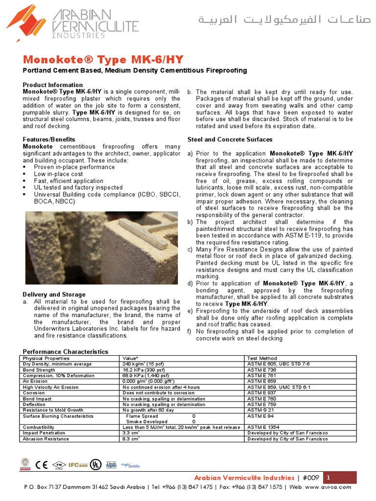 Monokote Mk6 - Hy Tds | PDF | Structural Steel | Concrete