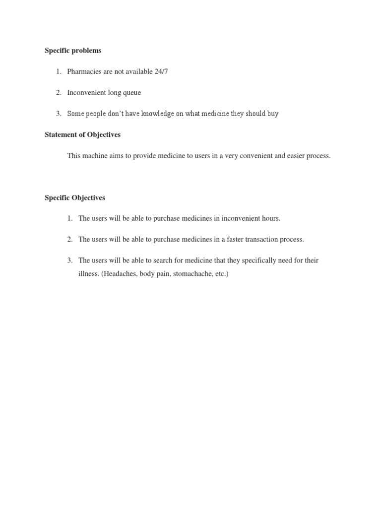 Specific Problems | PDF | Prototype | Vending Machine
