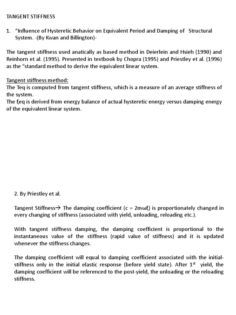Determine Tangent or Initial Stiffness | PDF | Hysteresis | Stiffness