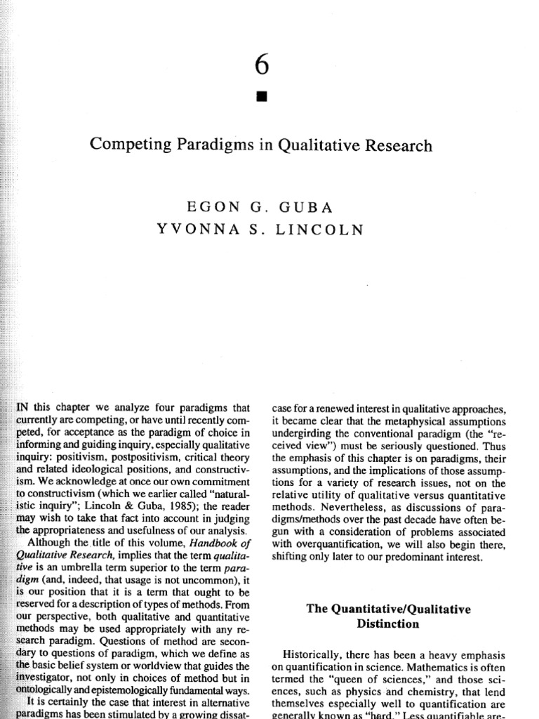 Guba & Lincoln - Competing Paradigms in Qualitative Research Guba & Lincoln - Competing Paradigms in Qualitative Research