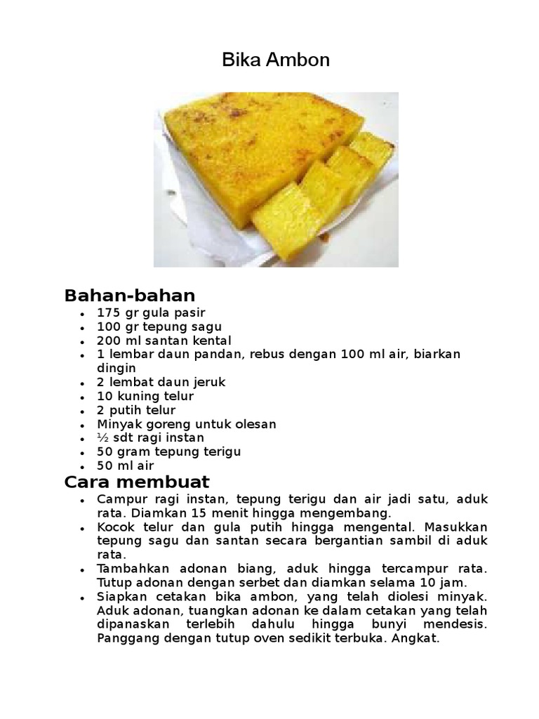 Bika Ambon | PDF
