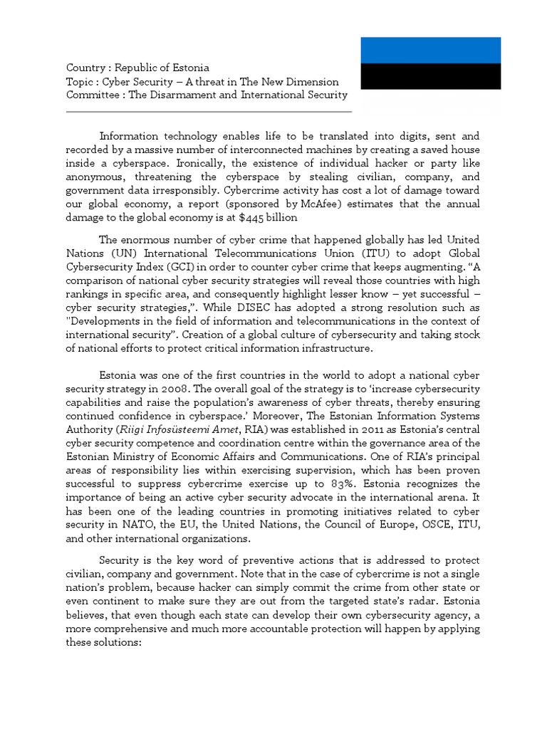 Position Paper Cyber Security | Online Safety & Privacy | Cyberwarfare