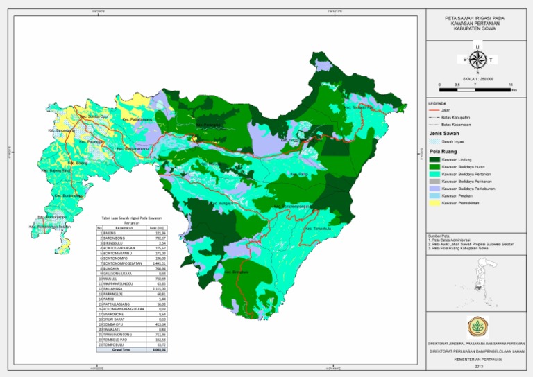 2-Peta Sawah Irigasi Pada Kawasan Pertanian Kabupaten Gowa Sulawesi ...