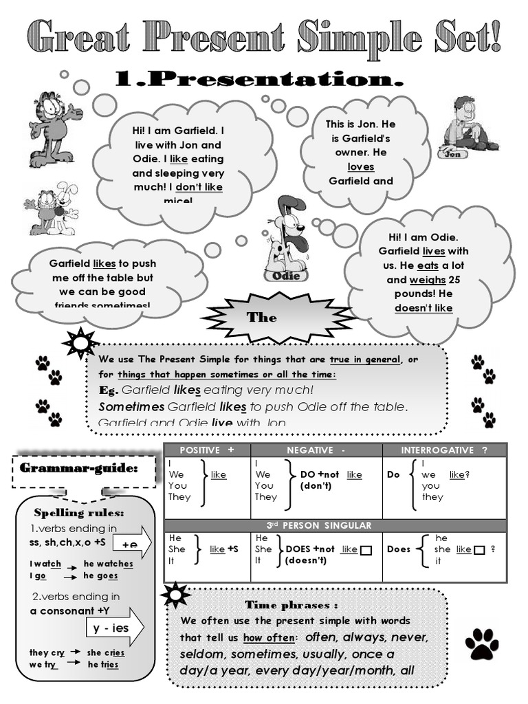 Great Present Simple Set | PDF | Garfield | Morphology