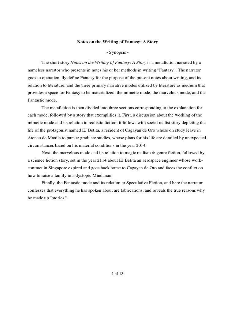 Writing Fantasy: Narrative Modes Explained | PDF | Fantasy | Narrative