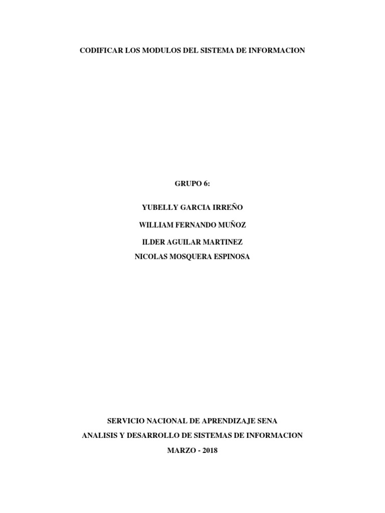 Codificar Los Modulos Del Sistema de Informacion | PDF | Servidor web ...