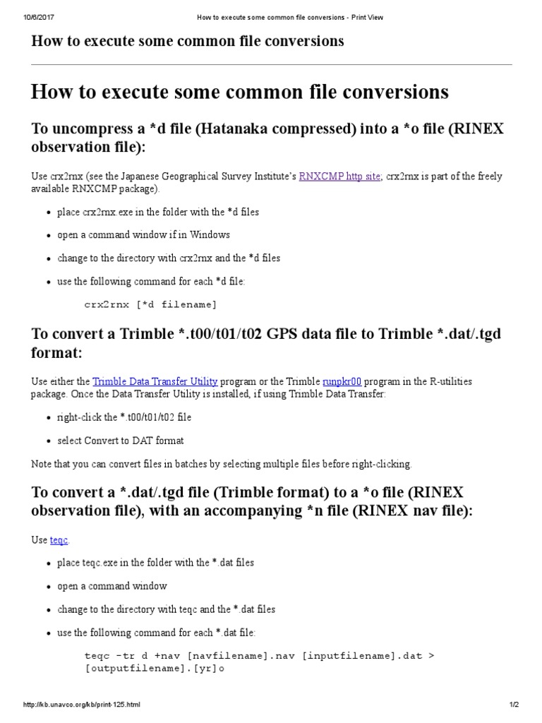 How To Execute Some Common File Conversions - Print View | PDF ...