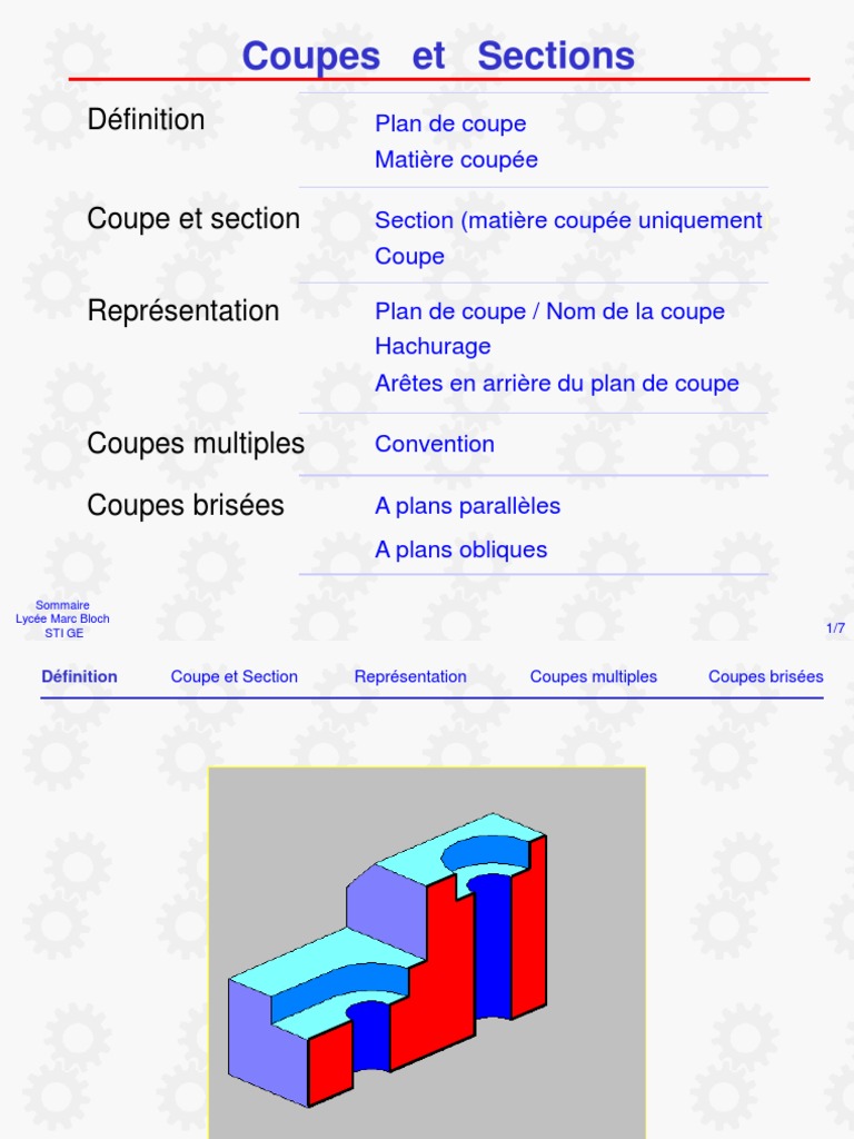 Coupes et Sections en Dessin Technique | PDF | Enseignement des mathématiques