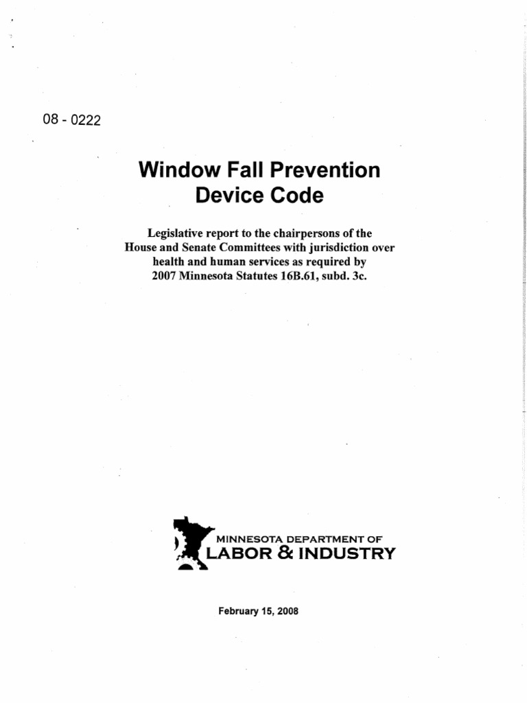 Window Fall Prevention Device Code | PDF | Building Code | Window
