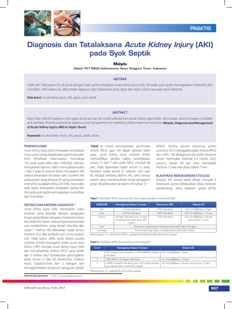Diagnosa Dan Tatalaksana AKI Pada Syok Septik | PDF
