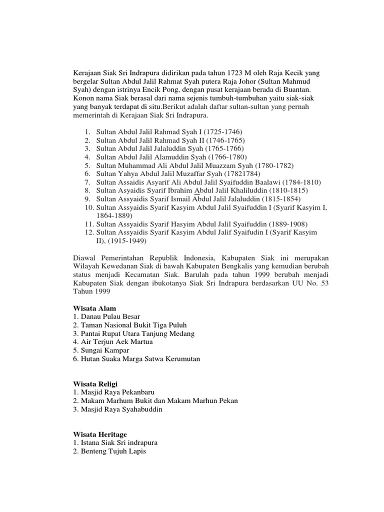 Kerajaan Siak | PDF