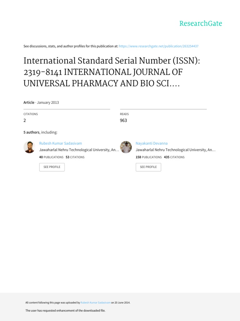 International Standard Serial Number (ISSN) : 2319-8141 International Journal of Universal ...