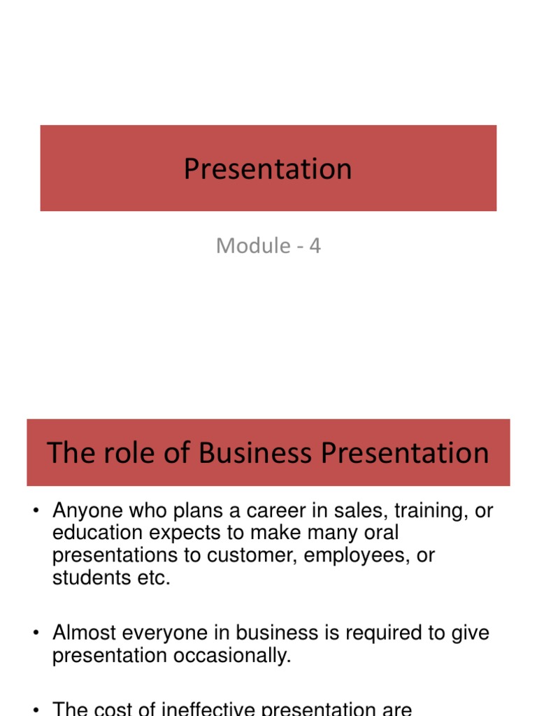 Business Presentation Essentials Guide | PDF | Information | Nonverbal ...