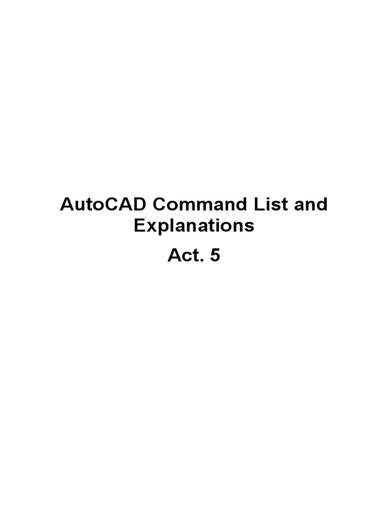 Autocad Command List and Explanations Act. 5 | PDF | Spline ...