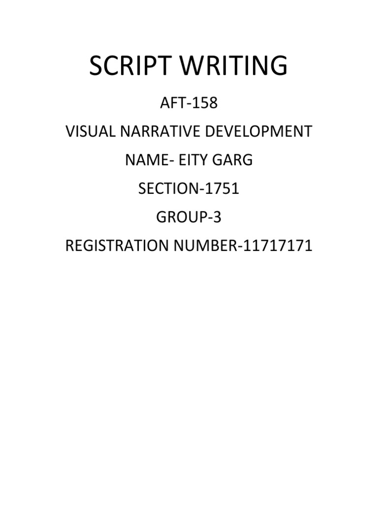 Script Writing | PDF
