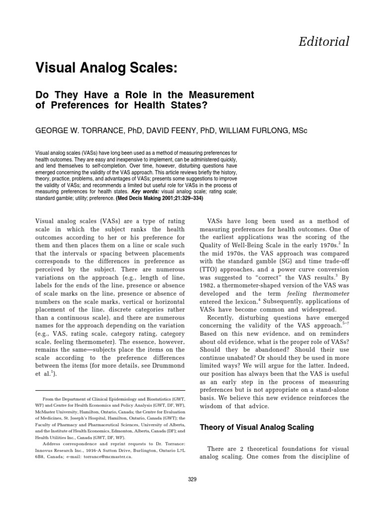 Visual Analog Scales | PDF | Utility | Bias