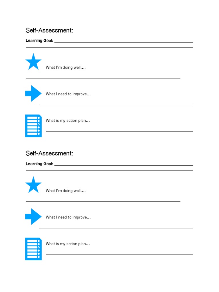 Student Self Assessment | PDF