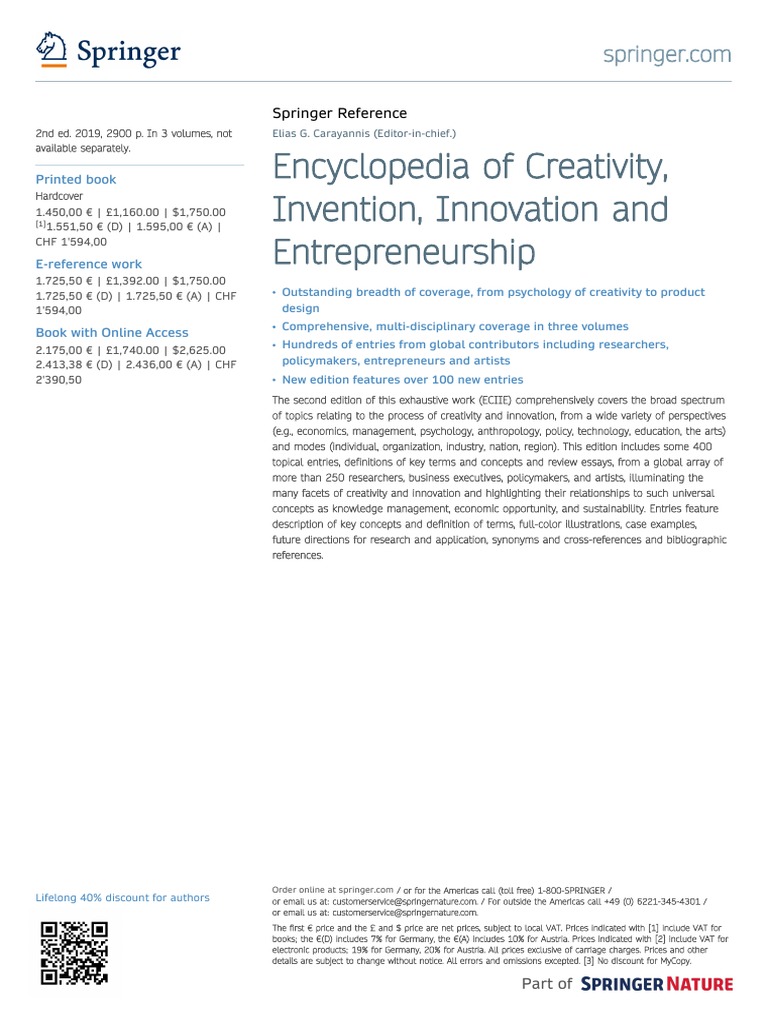 Encyclopedia of Creativity, Invention, Innovation and Entrepreneurship ...