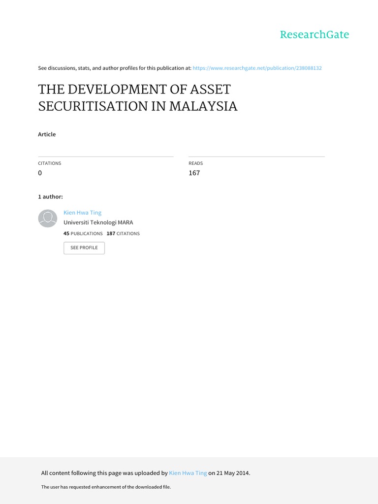 The Development Of Asset Securitisation In Malaysia Pdf