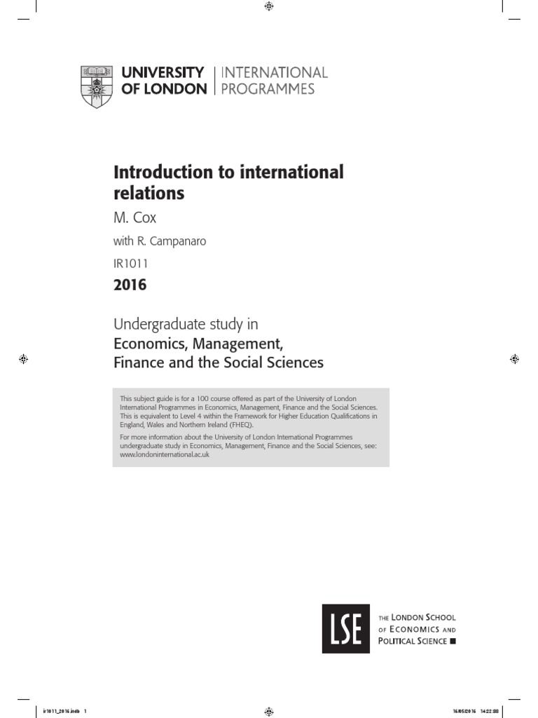 IR Guide BSC | PDF | International Relations | Foreign Policy