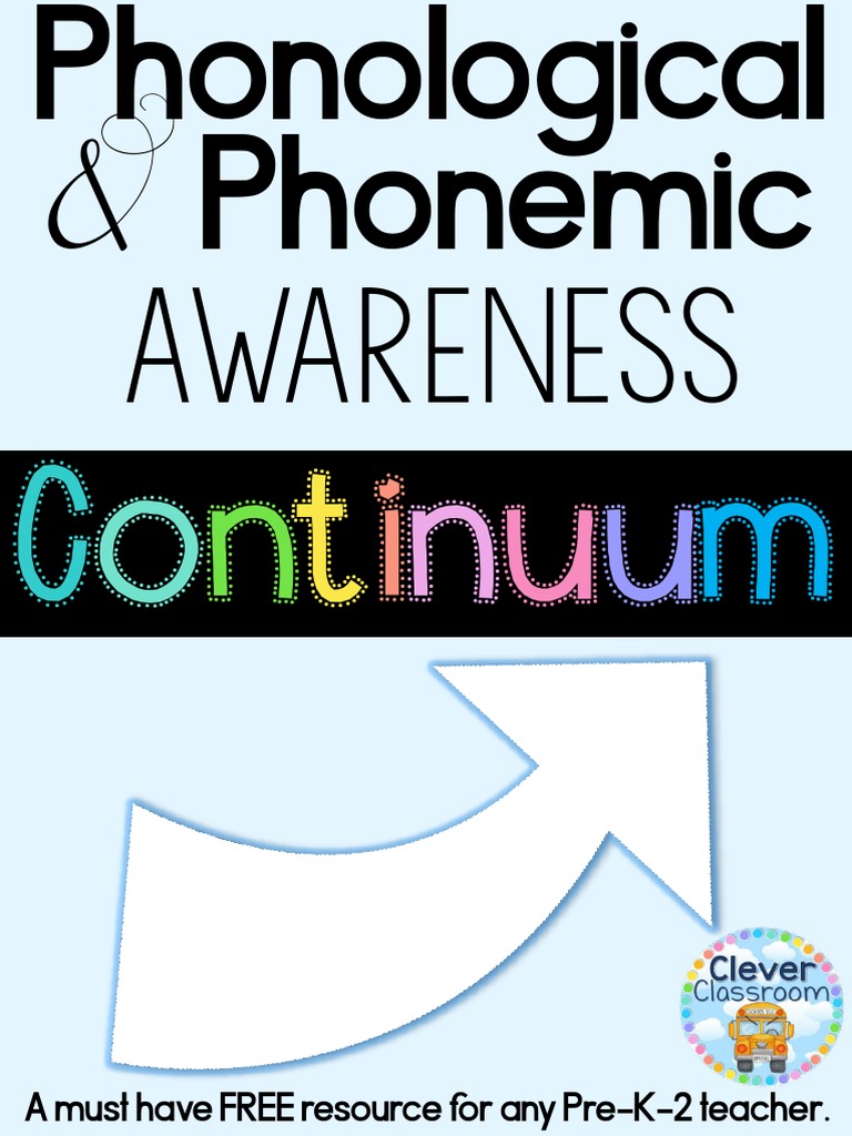 Phonological Phonemic Awareness Continuum OVERVIEW Clever Classroom PDF ...