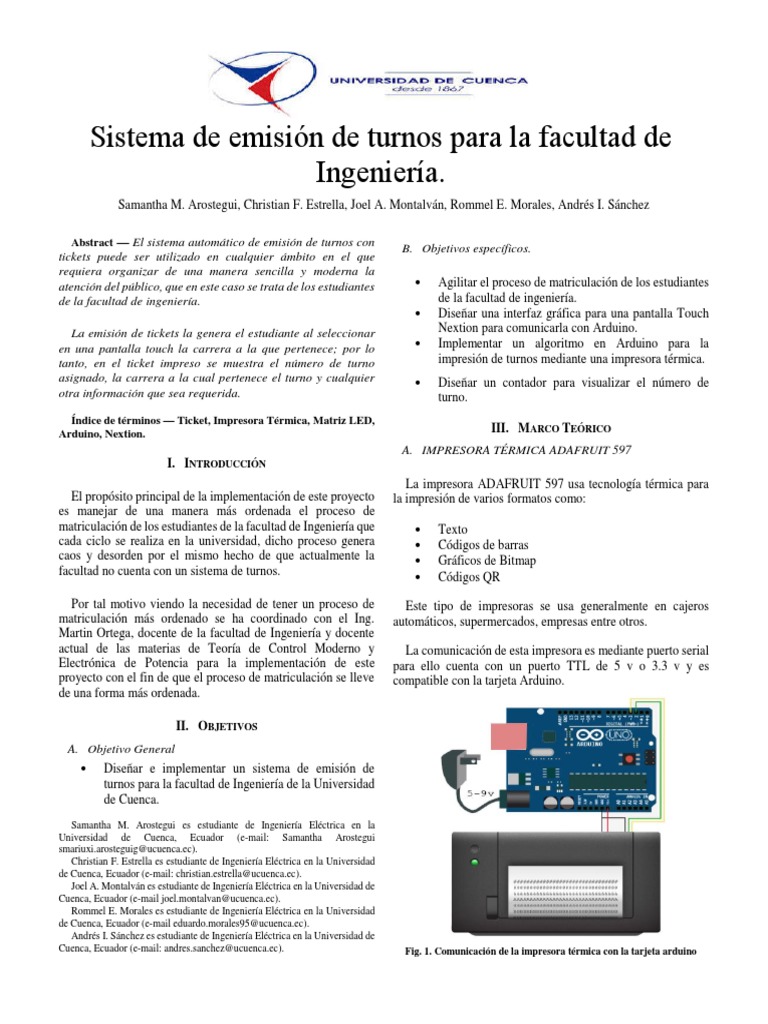 Informe Proyecto Turnos | PDF | Arduino | Hardware de la computadora