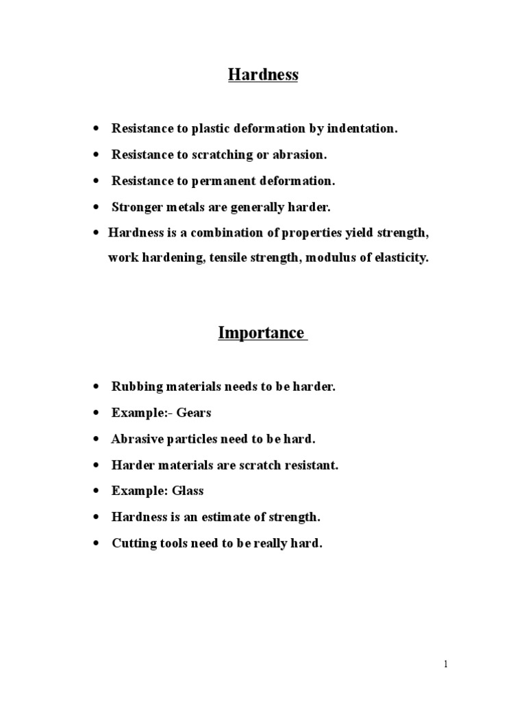 Hardness Lecture | PDF | Hardness | Applied And Interdisciplinary Physics