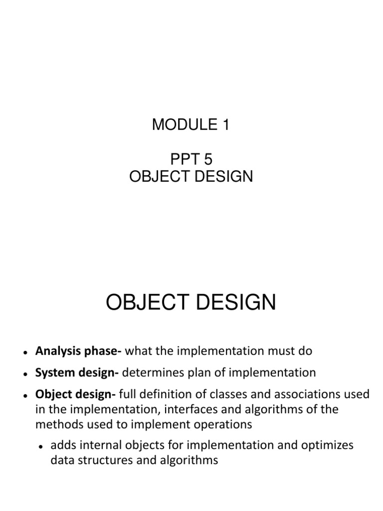 5 Object Design Pdf Class Computer Programming Object Computer Science