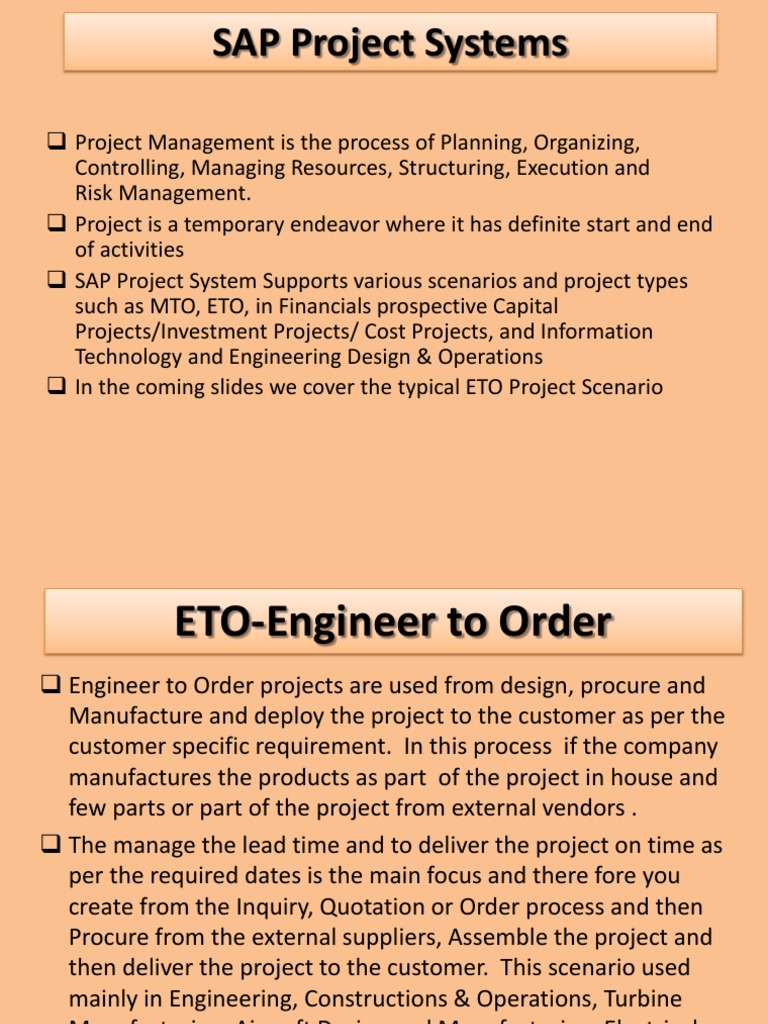 SAP Project Systems | PDF | Business Process | Production And Manufacturing