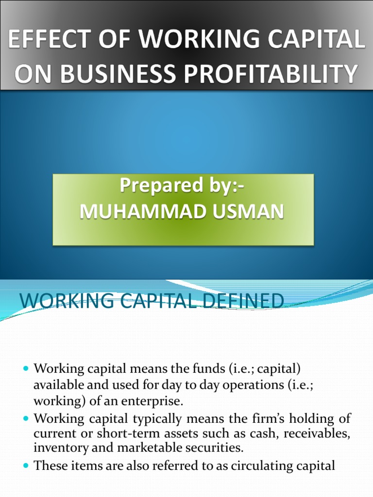 Working Capital | PDF | Working Capital | Balance Sheet