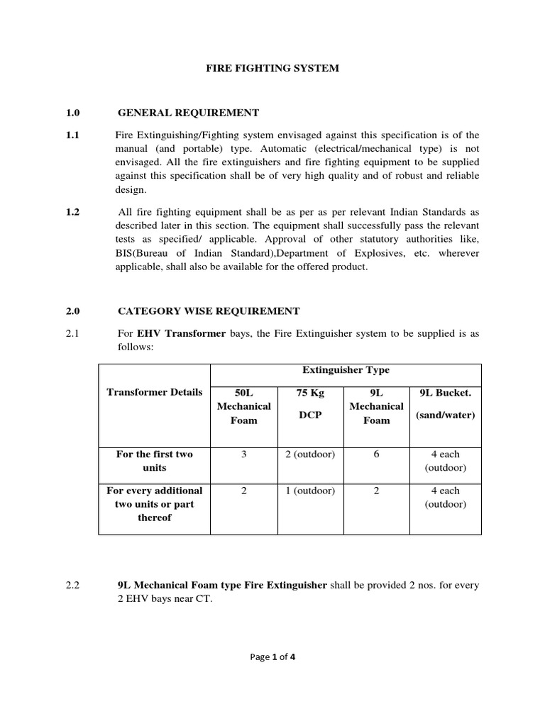 Fire Extinguisher Specifications and Requirements | PDF | Nature