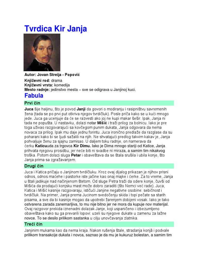 Tvrdica Kir Janja | PDF
