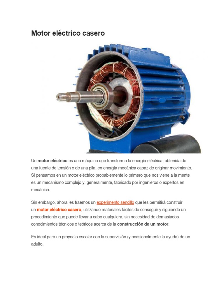 Cómo construir un motor eléctrico casero simple utilizando materiales ...