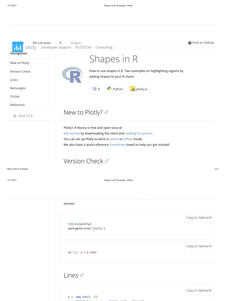 Shapes in R - Examples - Plotly | PDF | Information Technology ...