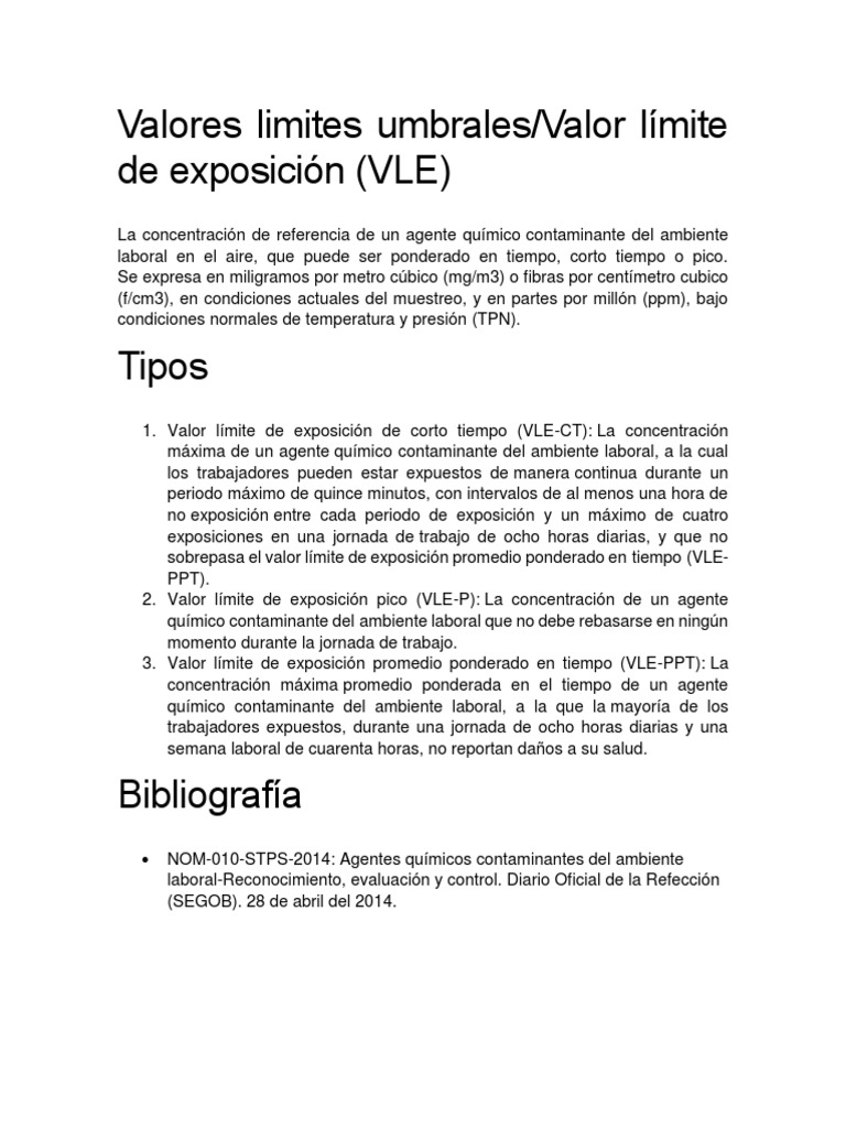 Valores Limites Umbrales | PDF