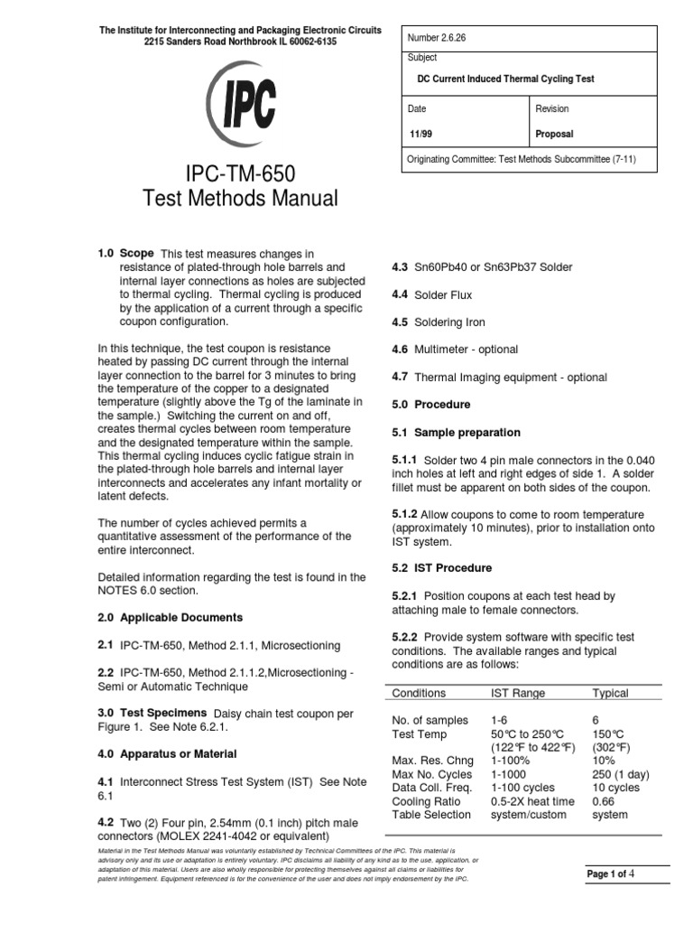 Ipc TM 650 | PDF | Electrical Resistance And Conductance | Fatigue ...