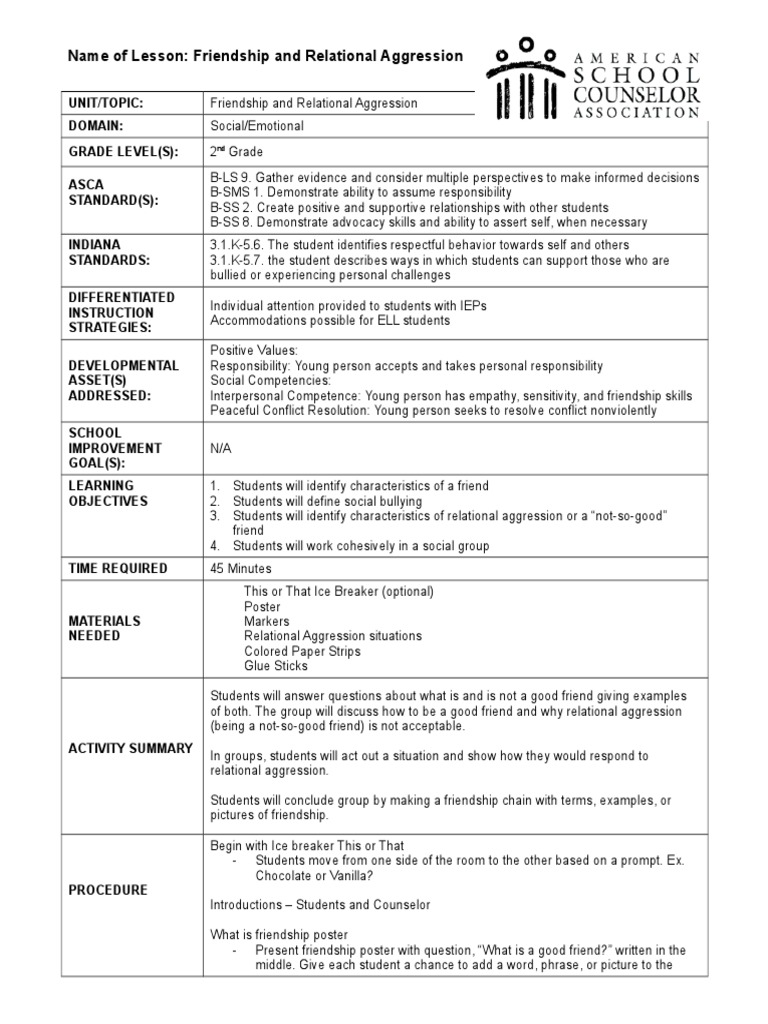Relational Aggression | PDF | Aggression | Friendship
