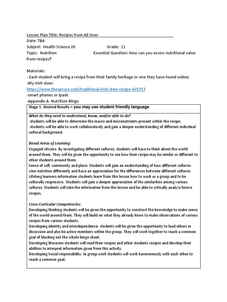 325 CRT Lesson Plan | PDF | Inclusion (Education) | Educational Assessment