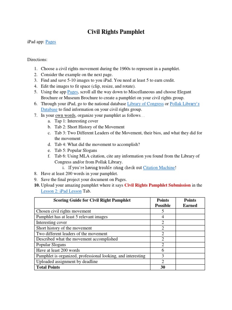 Civil Rights Pamphlet | PDF