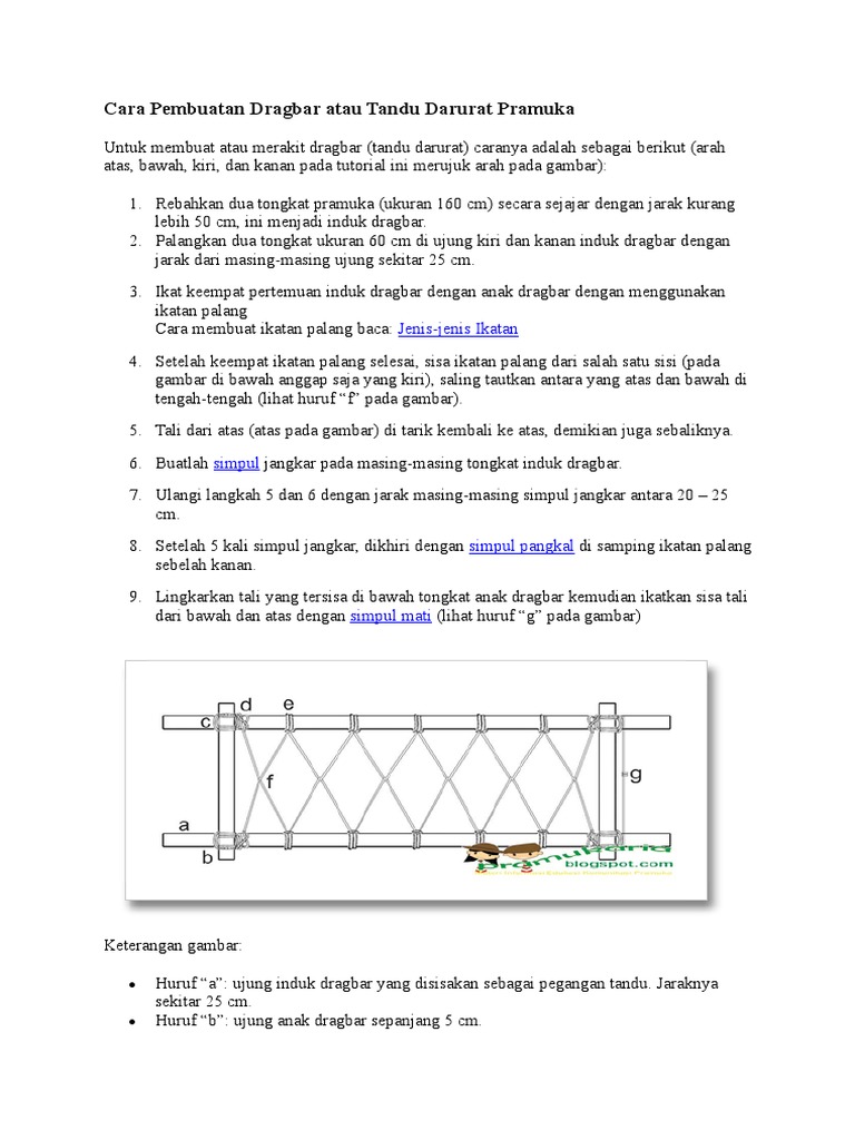 Cara Pembuatan Dragbar Atau Tandu Darurat Pramuka | PDF