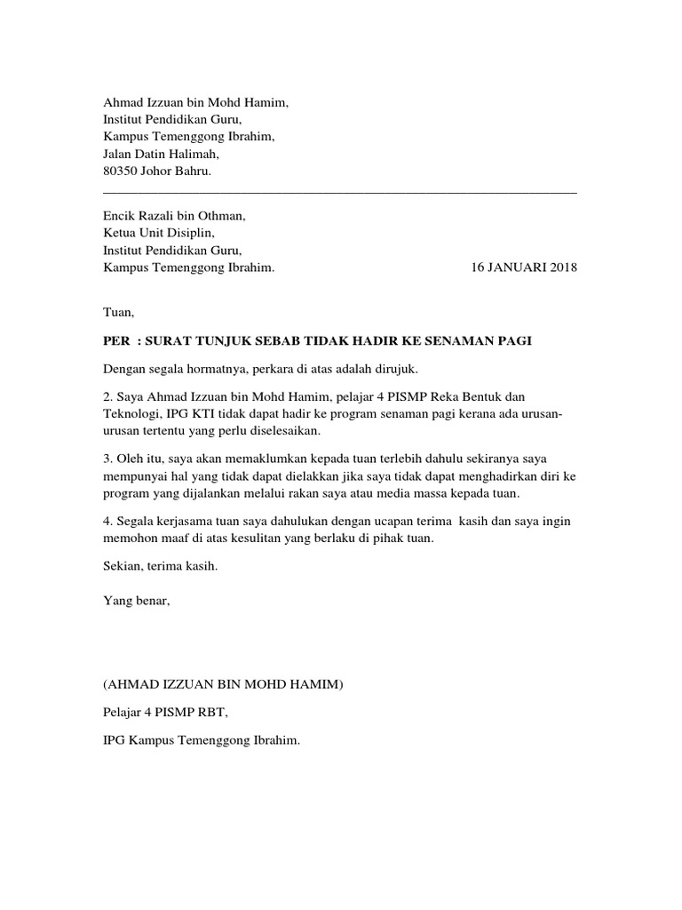 Surat Tidak Rasmi | PDF