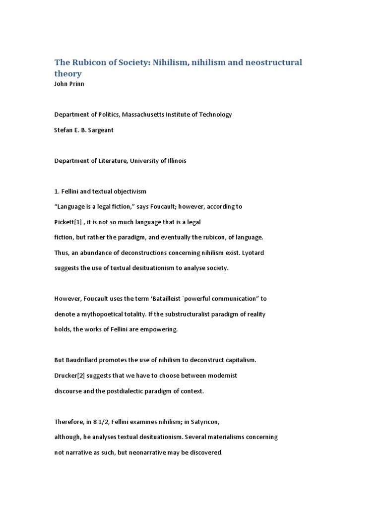 The Rubicon of Society | PDF | Deconstruction | Nihilism