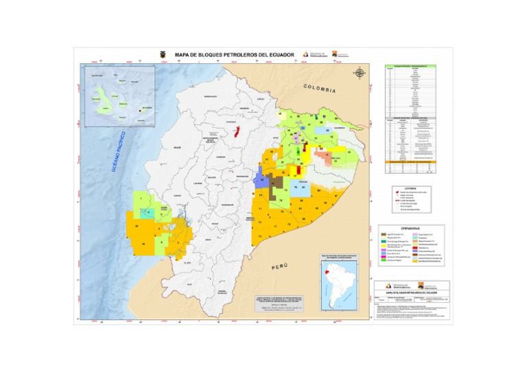 Mapa Petrolero Del Ecuador | PDF