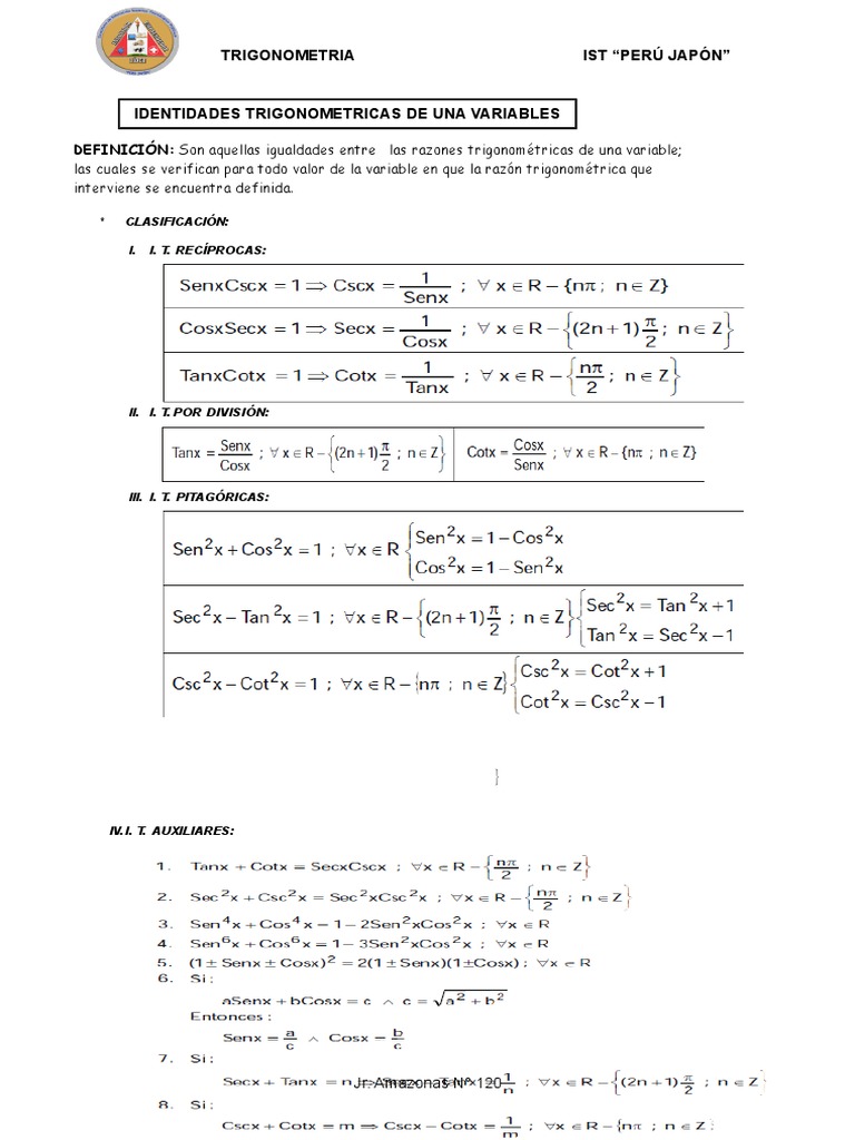 Identidades Trigonometricas | PDF