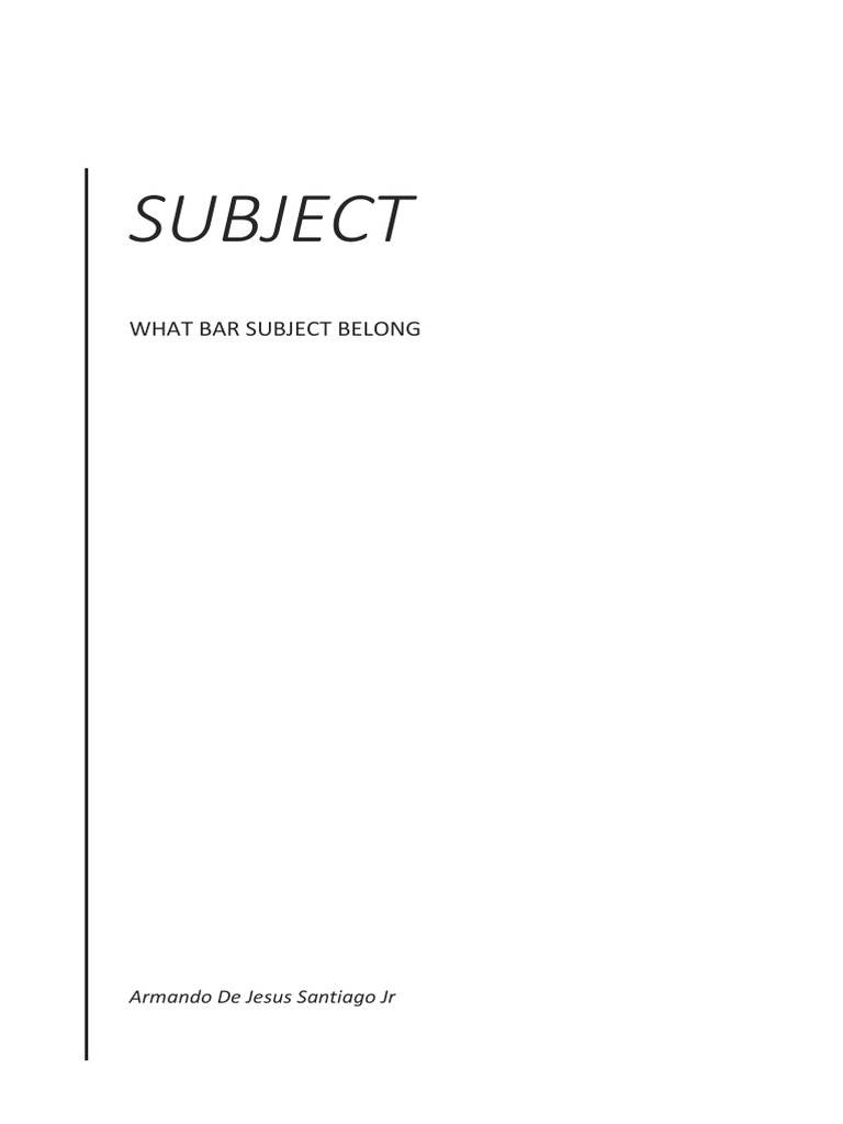 Subject: What Bar Subject Belong | PDF